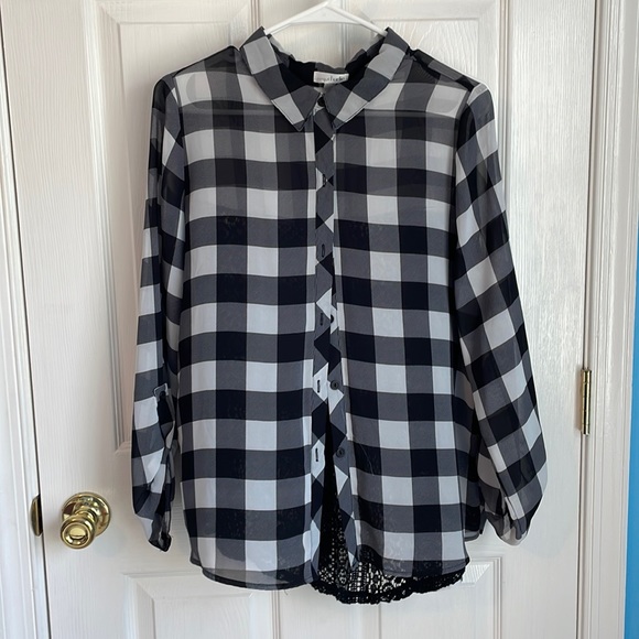 Charming Charlie | Tops | Flannel With Lace Layer | Poshmark